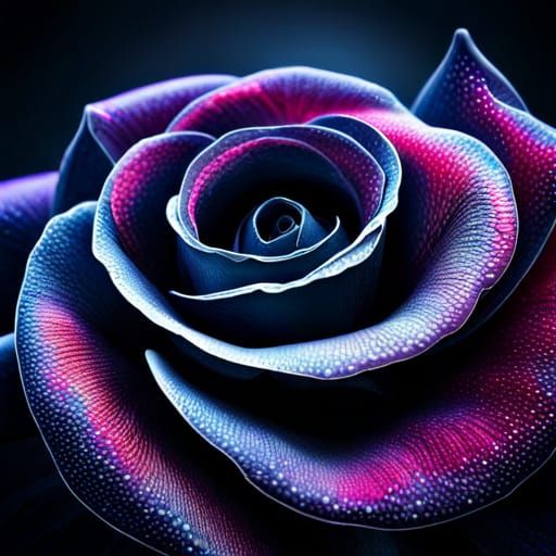 Beautiful iradescent sparkley black rose. intricate details, HDR ...