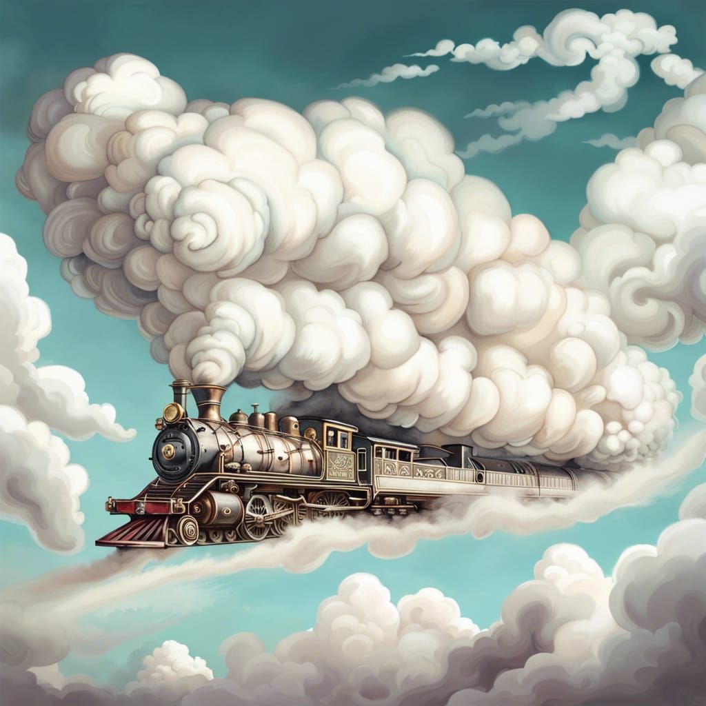 Cloud Train - AI Generated Artwork - NightCafe Creator