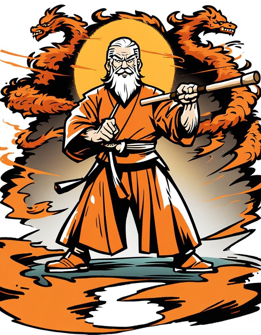 Simple 2d cartoon funny Illustration of a full body of very old ...