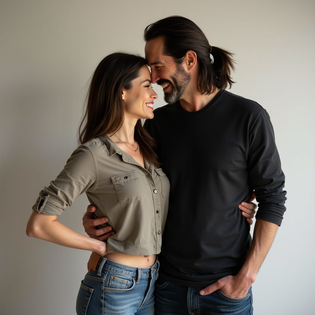 Angelina Jolie and Keanu Reeves in a Relaxed Full-... - AI Art