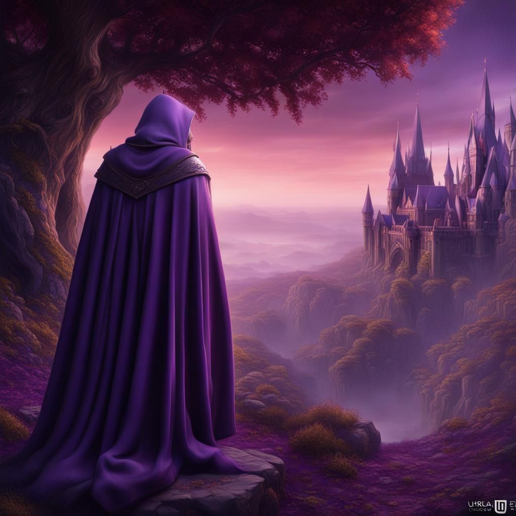 Purple-cloaked figure - AI Generated Artwork - NightCafe Creator