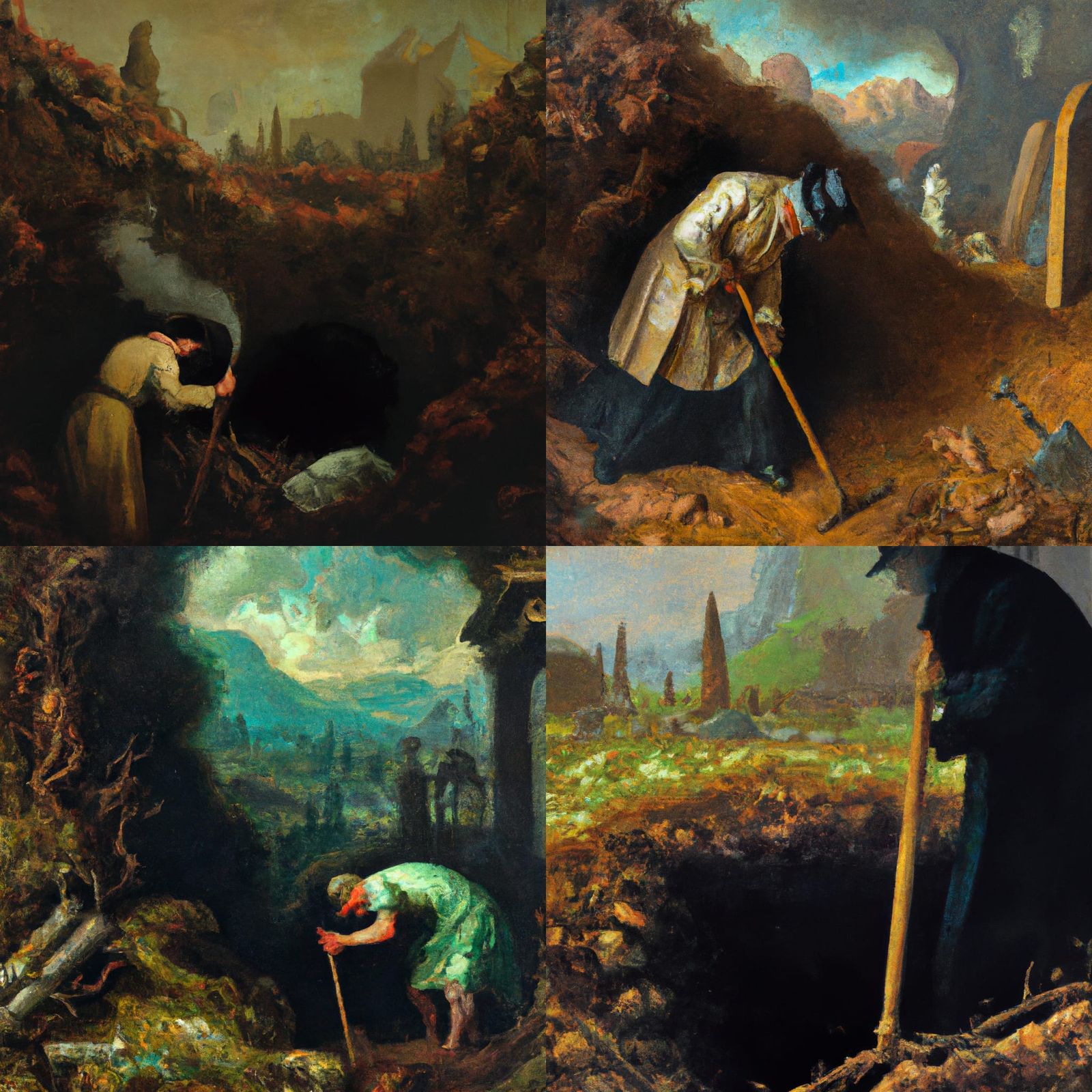 A Man Digging a Grave - AI Generated Artwork - NightCafe Creator