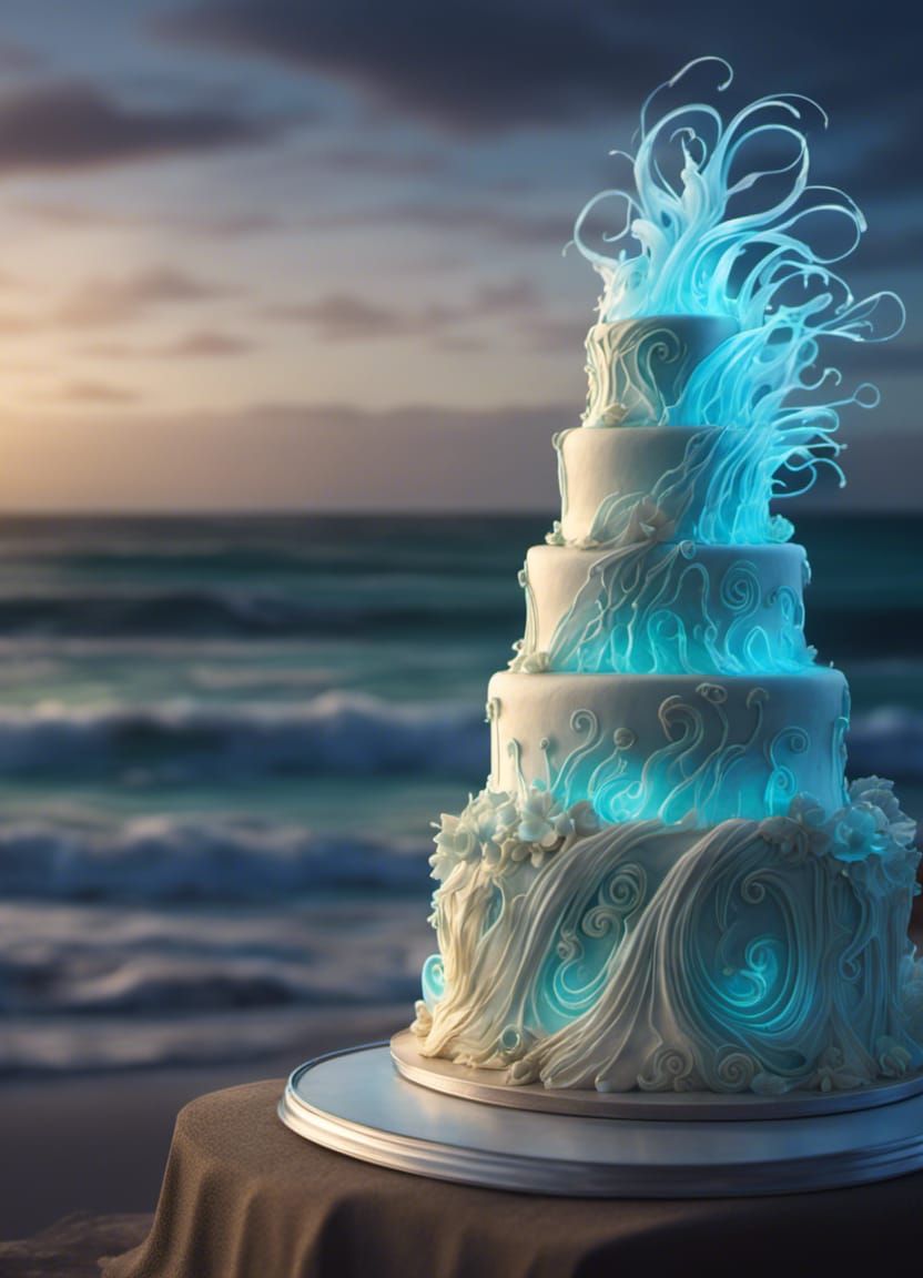 Beach Themed Cake - AI Generated Artwork - NightCafe Creator