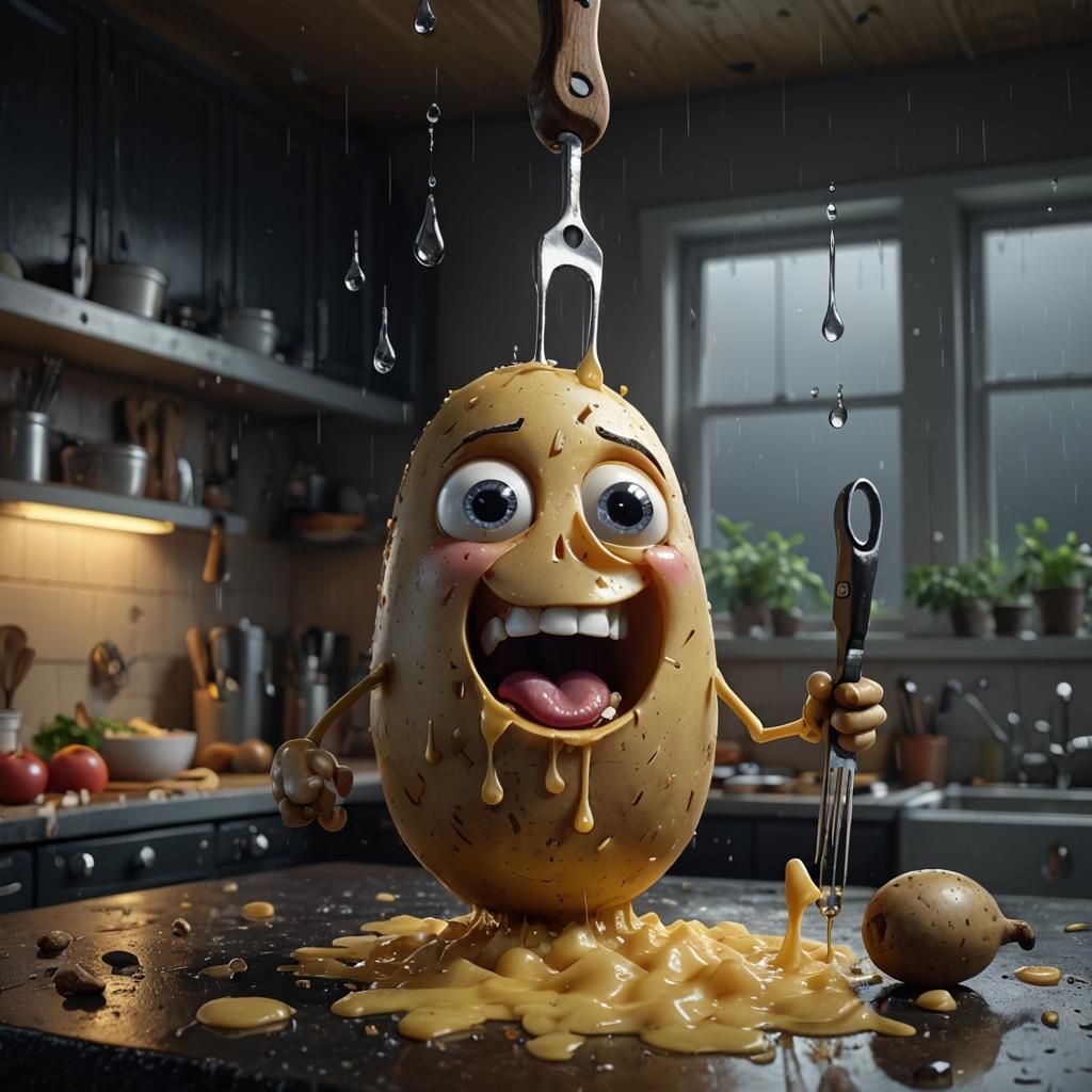 Scary Potato part 1 - AI Generated Artwork - NightCafe Creator