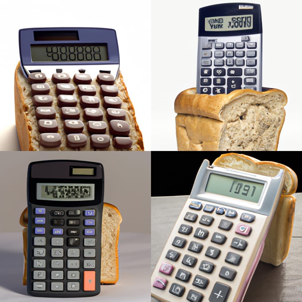 Bread with calculator in it - AI Generated Artwork - NightCafe Creator
