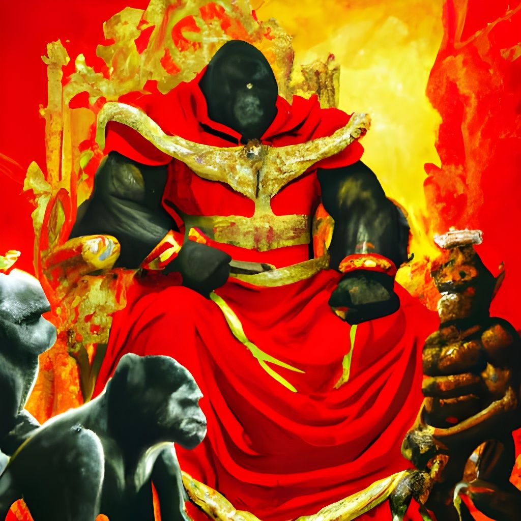 The Gorilla King and His Ruby Throne - AI Generated Artwork - NightCafe ...