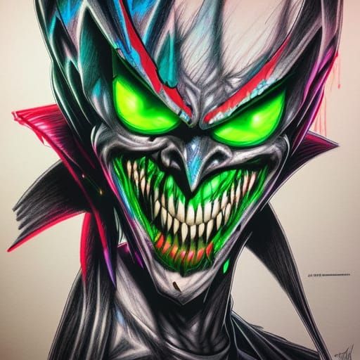 Shaco from league of legends, hyperdetailed crayon drawing by Herman ...