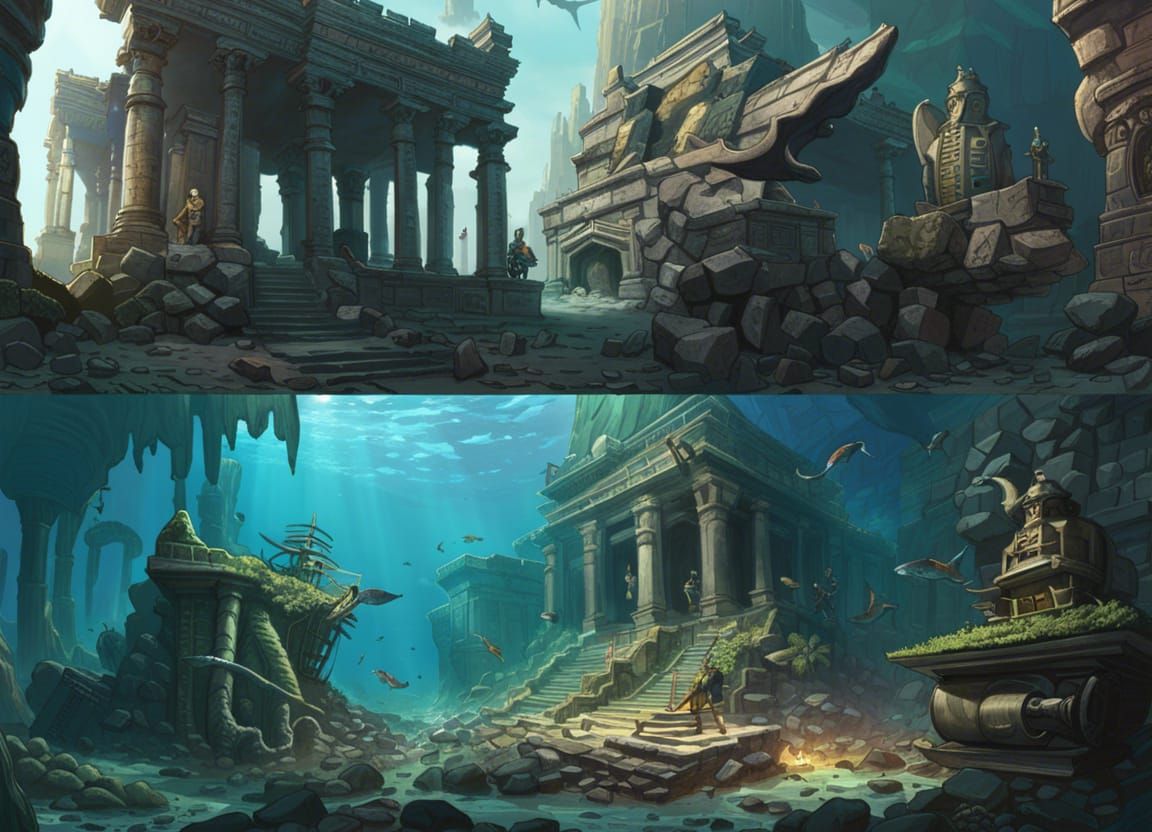 The Fall of Atlantis - AI Generated Artwork - NightCafe Creator