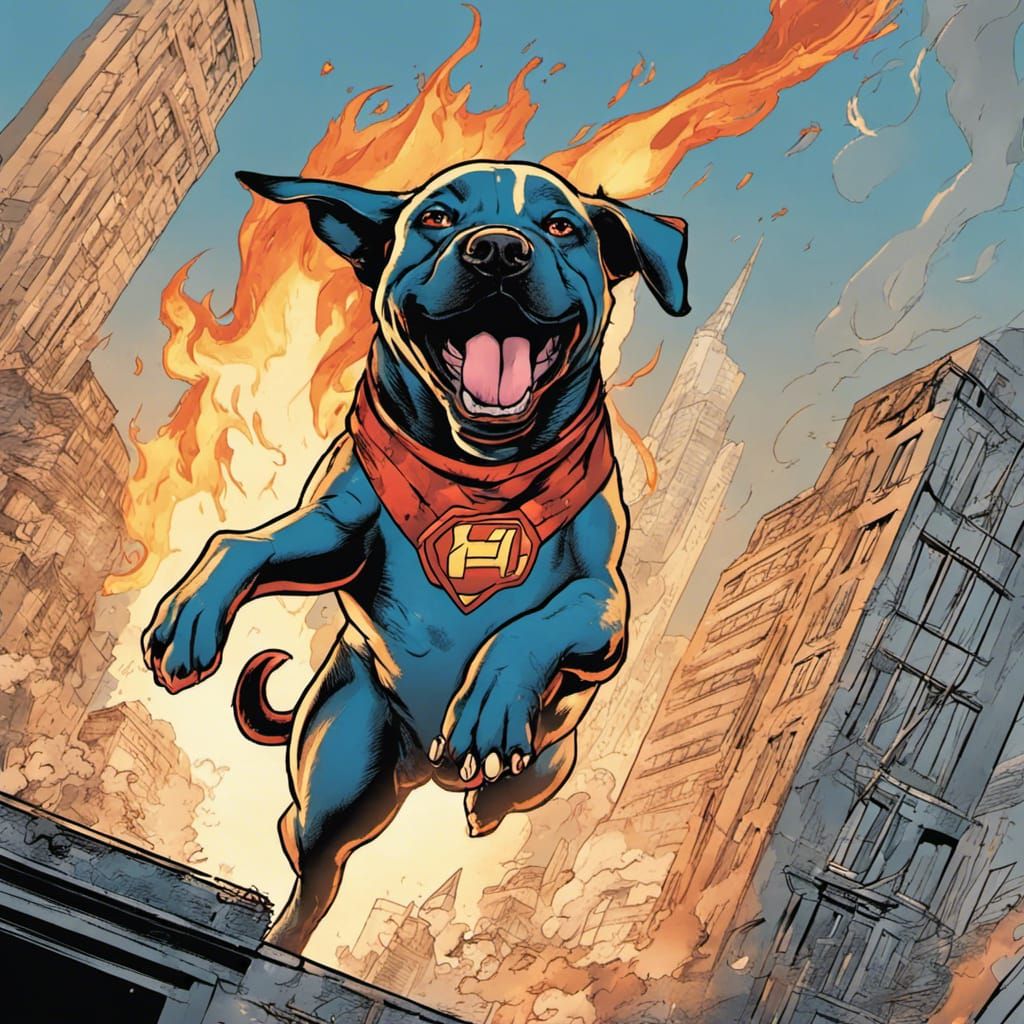 Hero dog, here to save the day - AI Generated Artwork - NightCafe Creator
