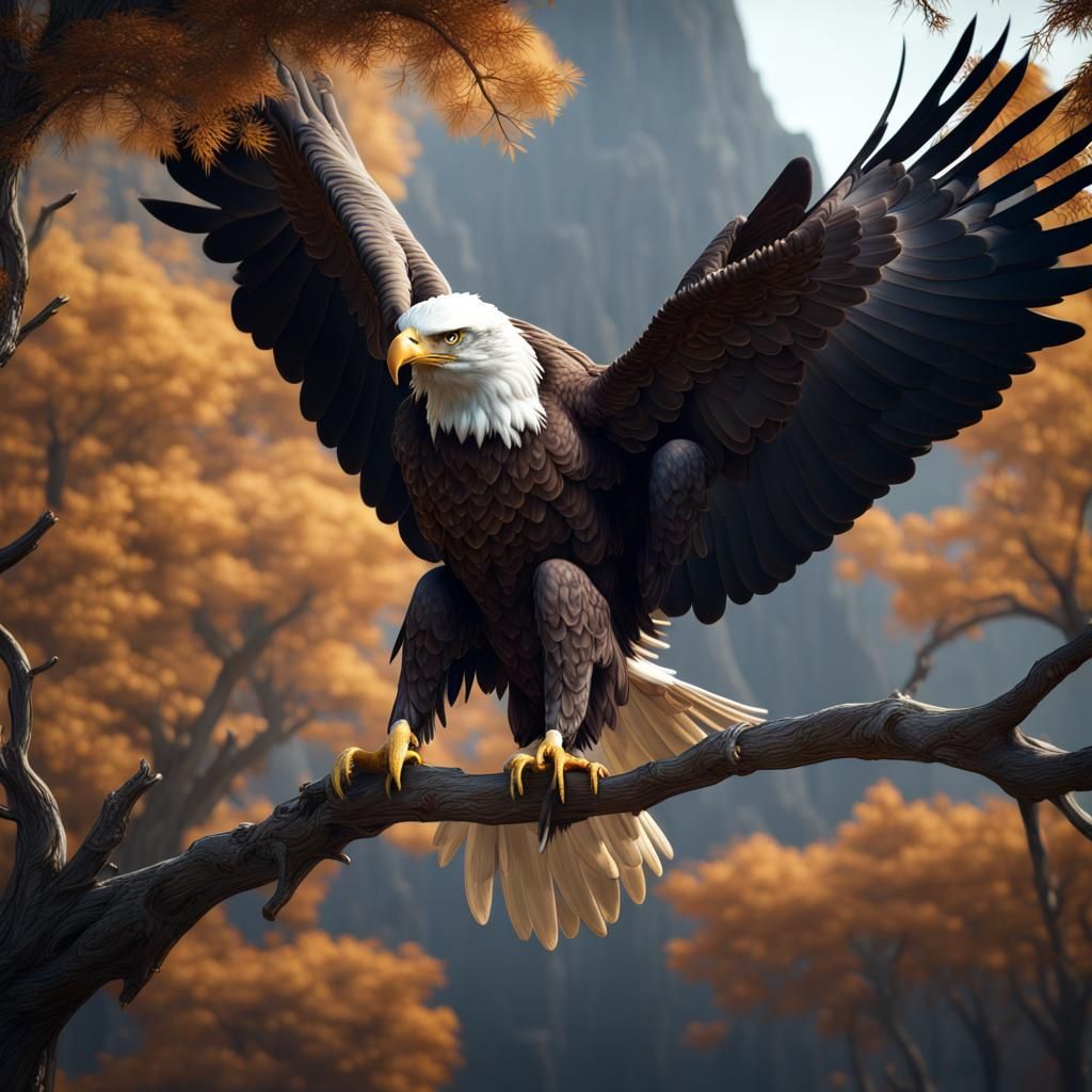 The Mighty Bald Eagle - AI Generated Artwork - NightCafe Creator