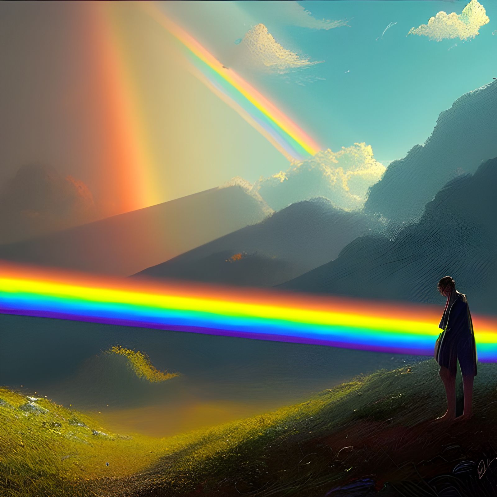 Rainbow over the World - AI Generated Artwork - NightCafe Creator