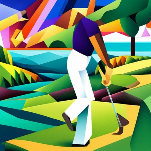 Abstract Golf Course - AI Generated Artwork - NightCafe Creator
