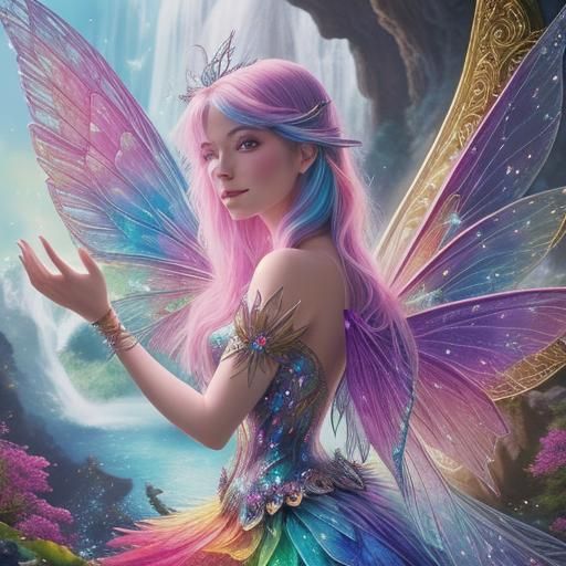Amazingly Stunningly Beautiful colorful fancy fantasy fairy with ...