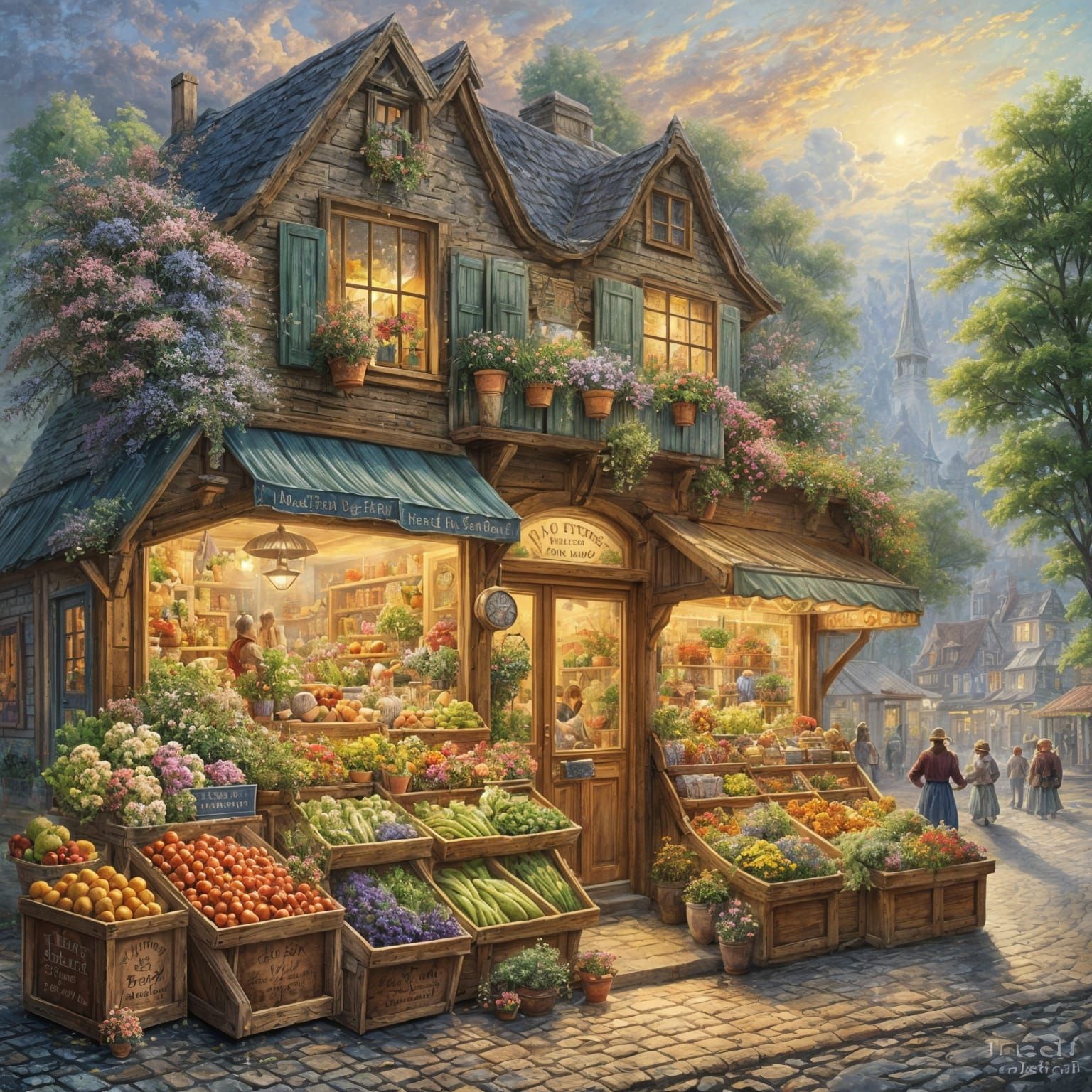 A Little Corner Store - Whimsical Small Town Store Scene in ...