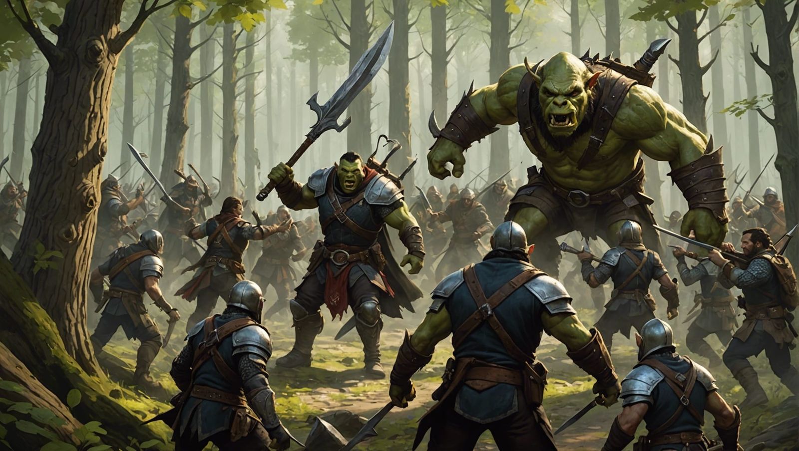 D&D ranger tracking an Orc band through a light woods that attacked a ...