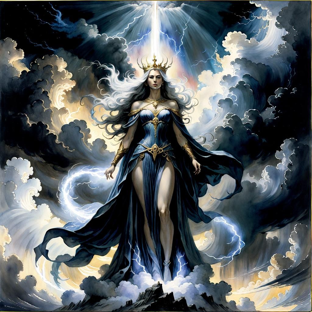 By Alan Lee and Gustave Moreau: A Watercolor Painting of a Ethereal ...