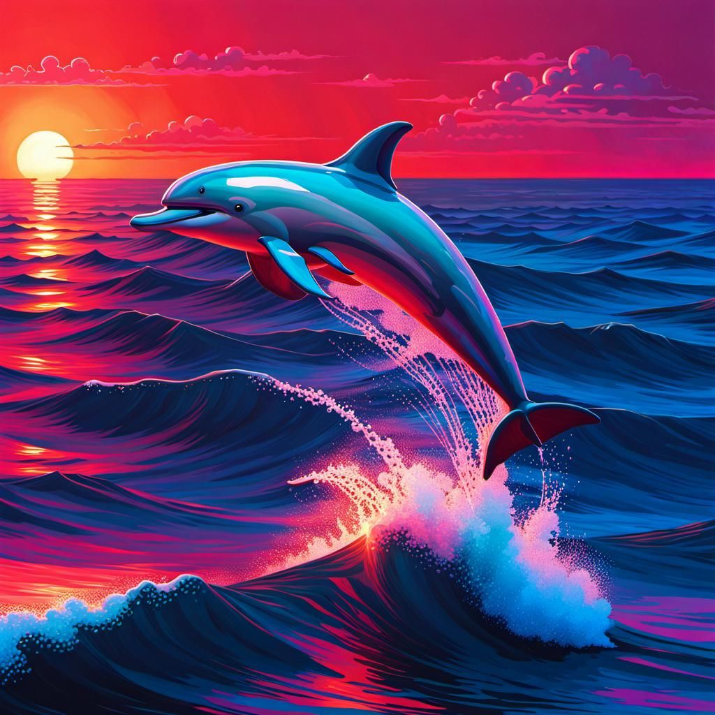Dolphin Dreamscape: Navigating the Horizon of Vaporwave Art - AI Generated Artwork - NightCafe ...
