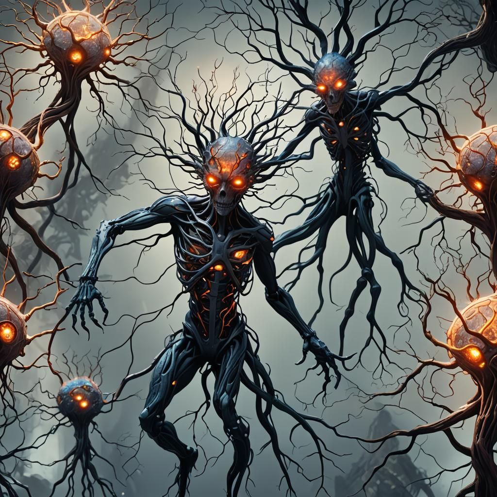 In life science, draw neurons as human characters - AI Generated ...