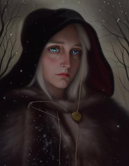 Canvas texture, Fine art oil painting. The Druids eyes comforted us ...