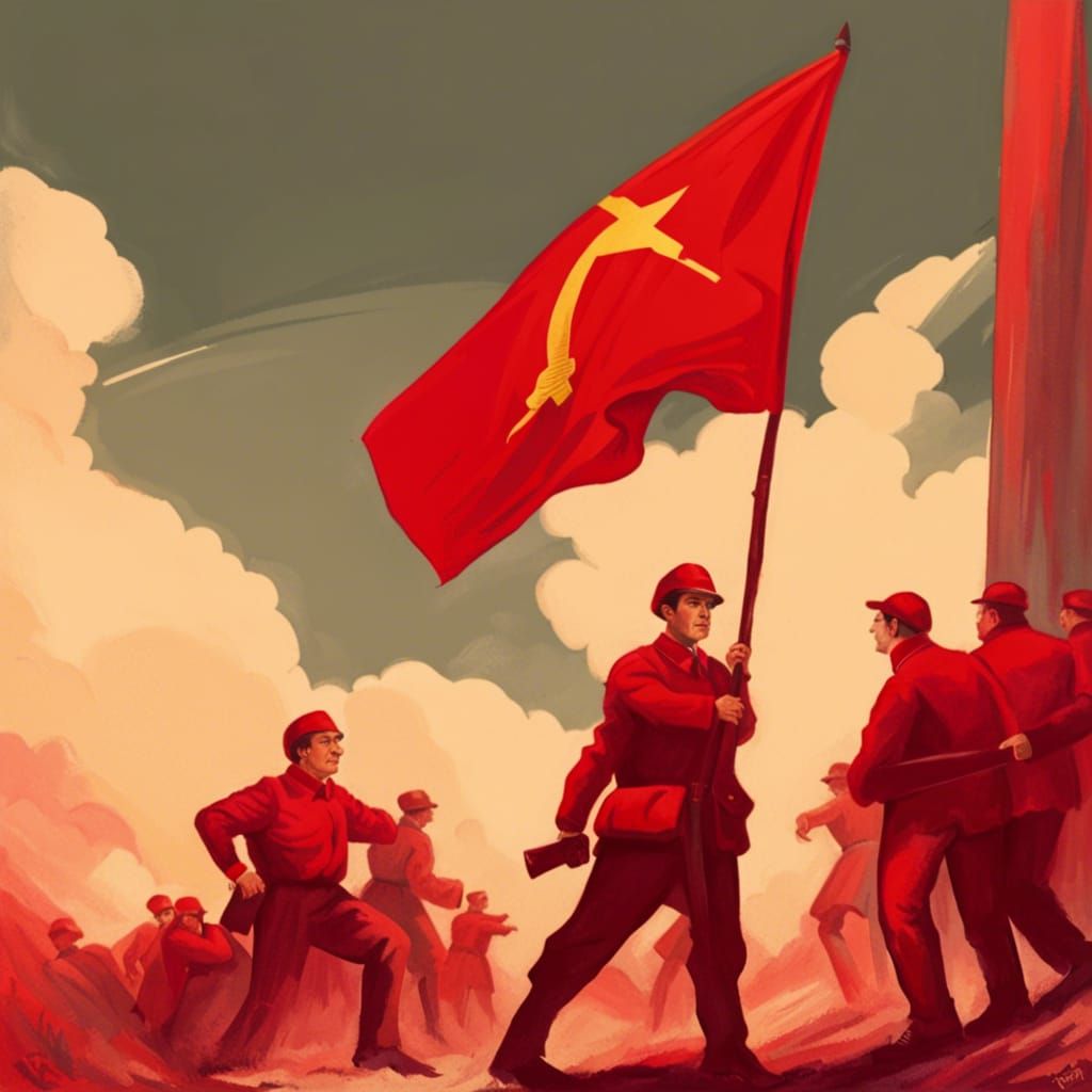 Communist red flag - AI Generated Artwork - NightCafe Creator