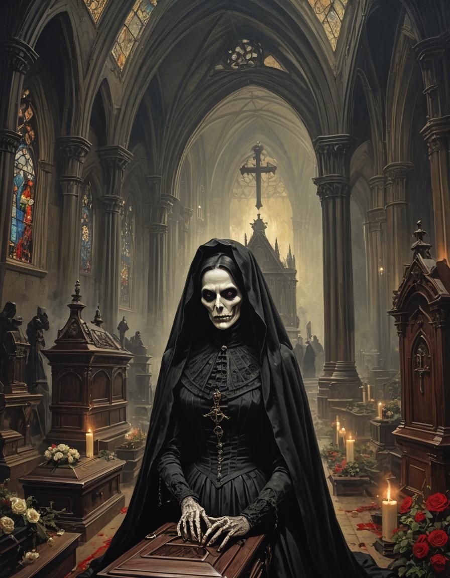 victorian funeral death vampire widow mourner coffin gothic church ...