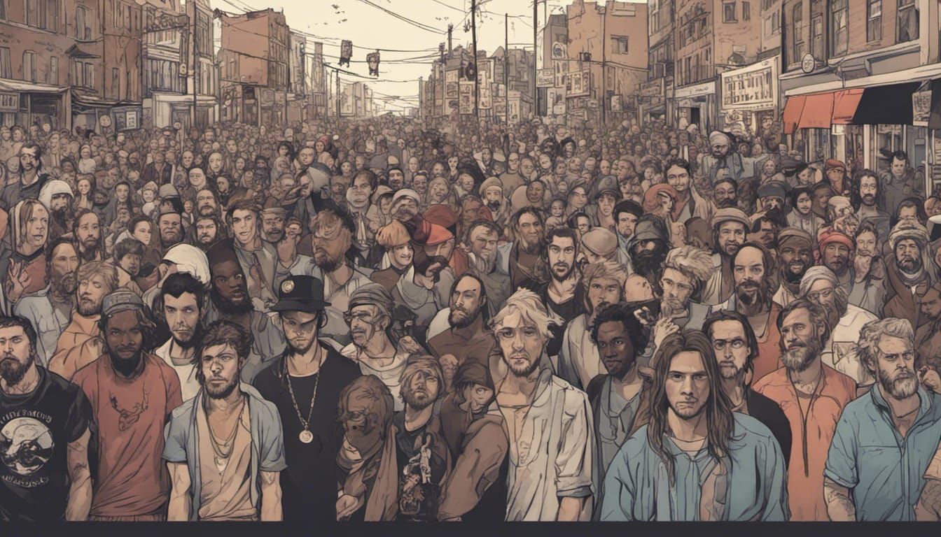 Unruly Crowd - AI Generated Artwork - NightCafe Creator