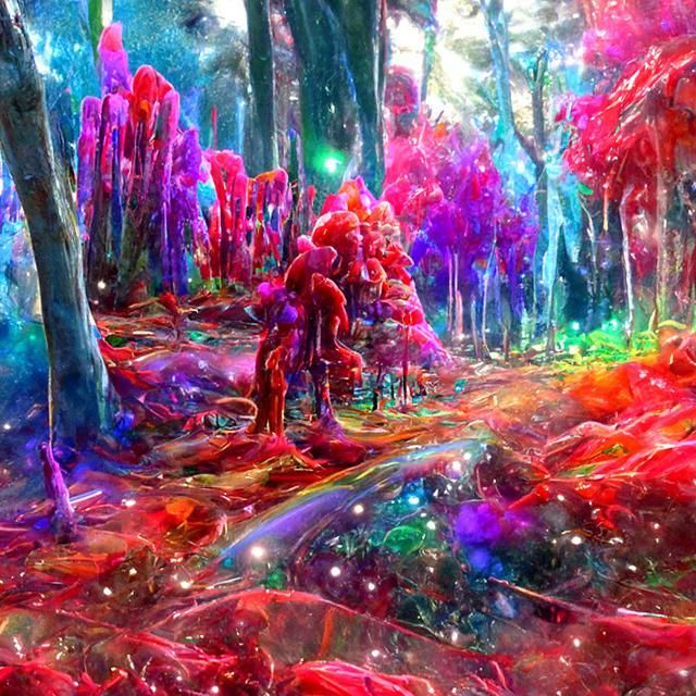 (Evolved) Colourful Alien Forest - AI Generated Artwork - NightCafe Creator