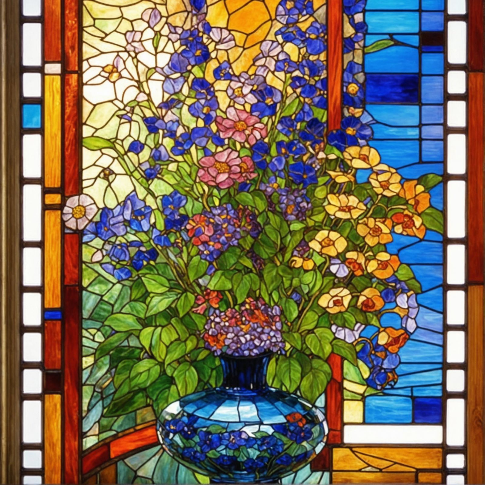 1890, leadlight glass window with flowers and wooden frames beautiful ...
