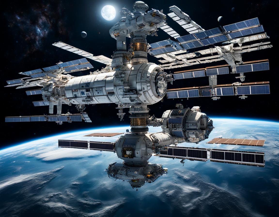 Massive space station - AI Generated Artwork - NightCafe Creator