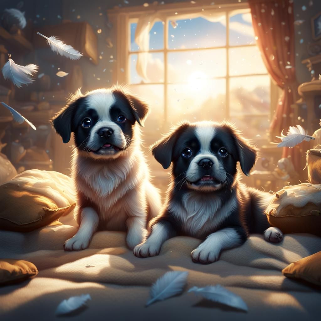 half pug half border collie - AI Generated Artwork - NightCafe Creator