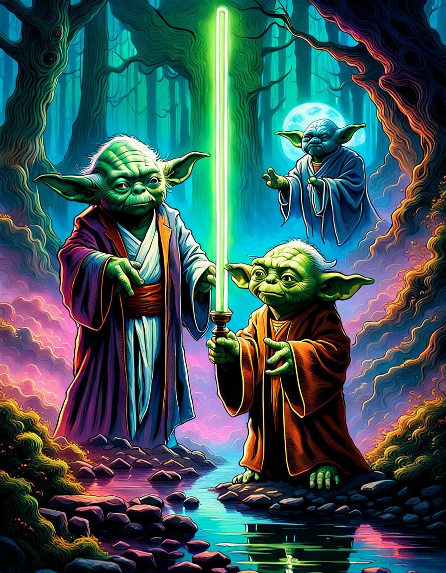 Master Yoda and his young apprentice - AI Generated Artwork - NightCafe ...