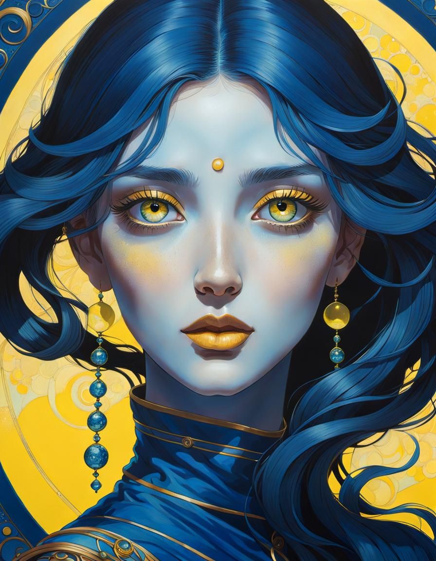 Blue Portraits - AI Generated Artwork - NightCafe Creator