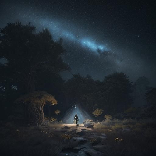 A lost explorer deciphering clues hidden in the constellations to find ...