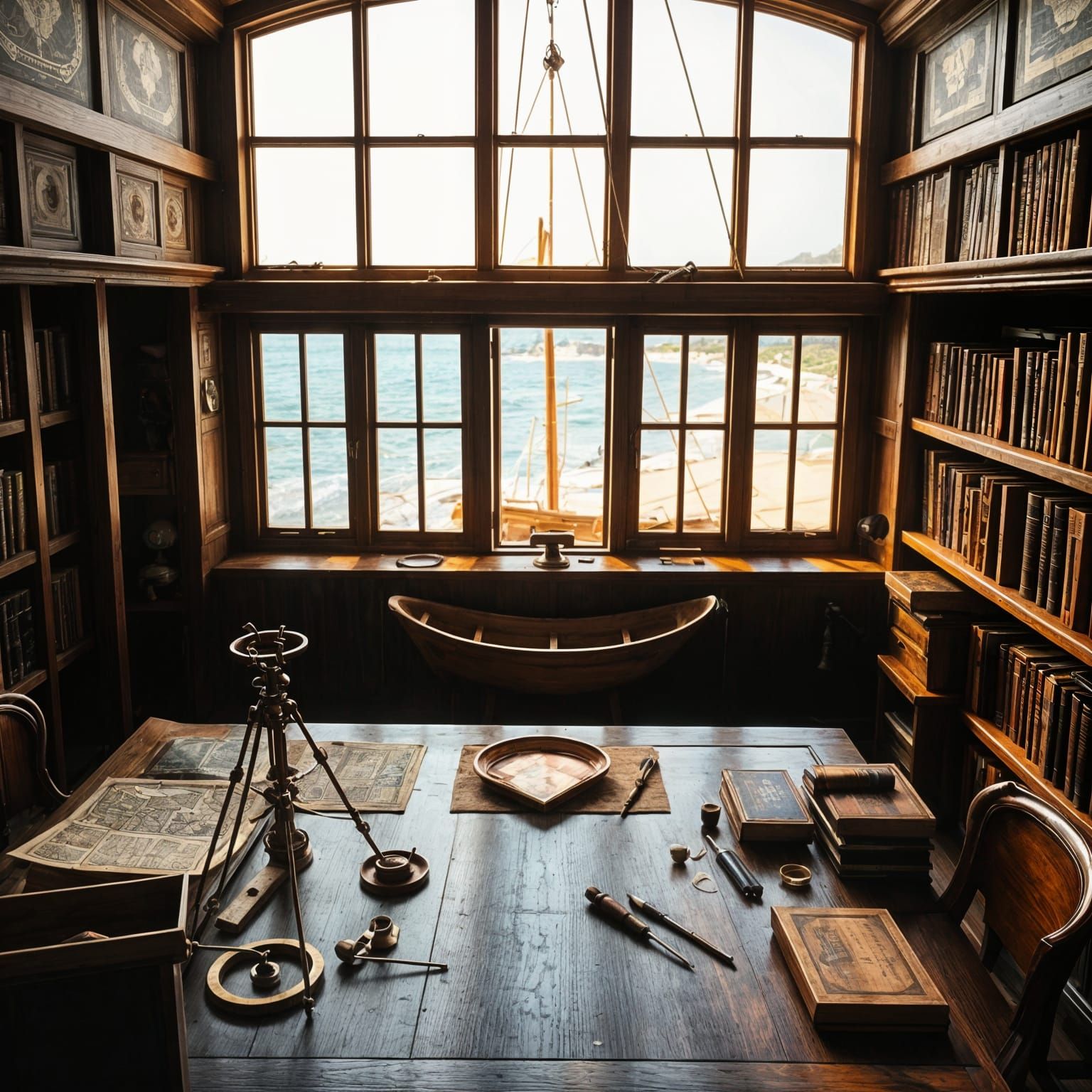 a ships library, even if it looks like the boat is beached