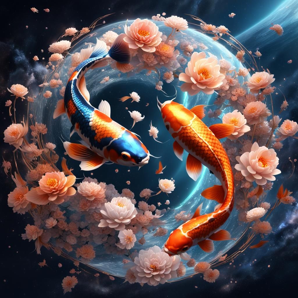 koi fish in space - AI Generated Artwork - NightCafe Creator