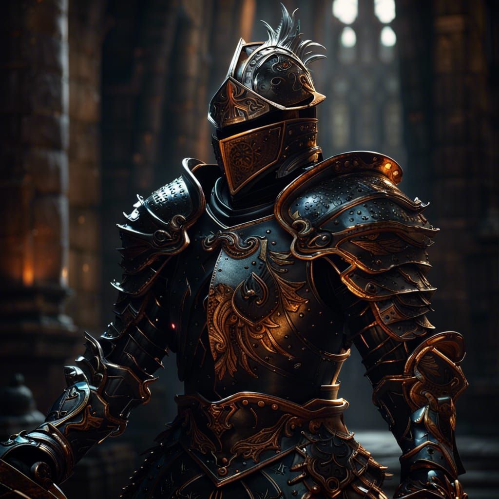 Glorious Knight with black armor - AI Generated Artwork - NightCafe Creator
