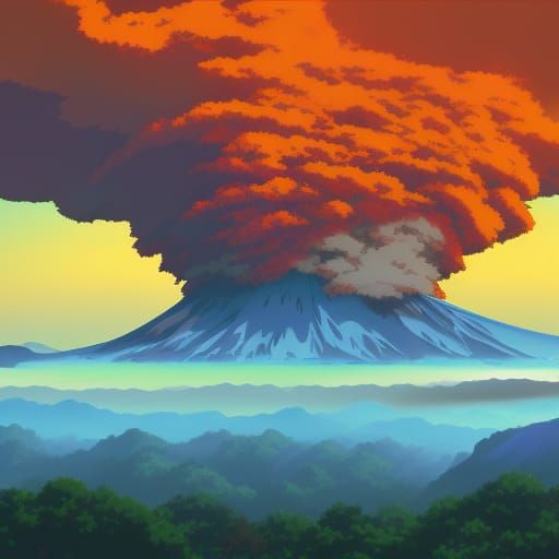 Mt. St. Helens eruption - AI Generated Artwork - NightCafe Creator