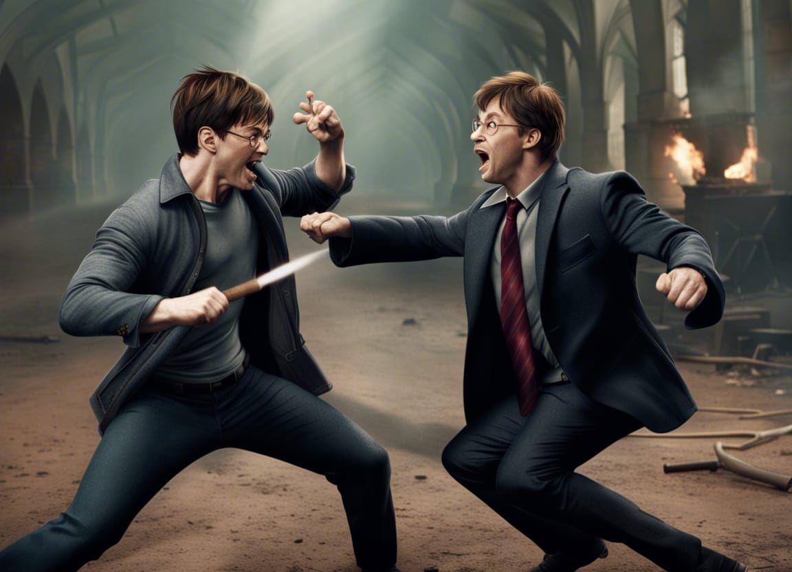 Harry Potter fighting with Harry Connick Jr. - AI Generated Artwork ...