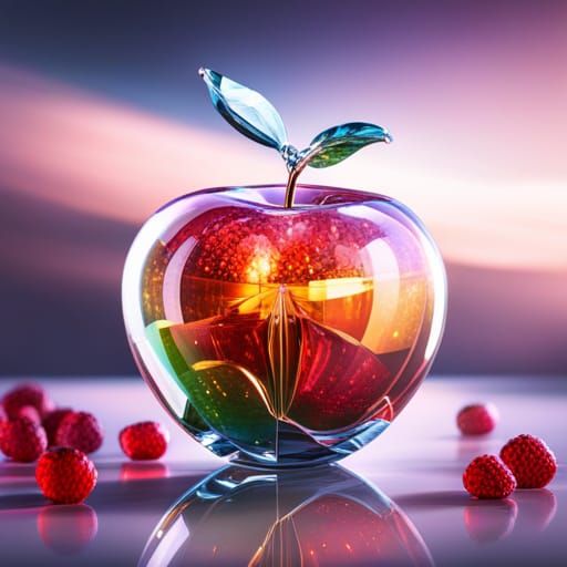 Apple with raspberries - AI Generated Artwork - NightCafe Creator