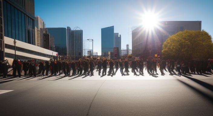 Protest I: Gathering - AI Generated Artwork - NightCafe Creator