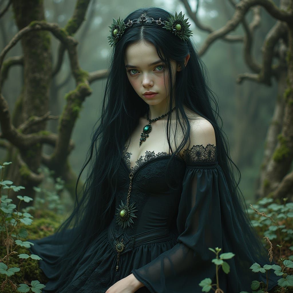 Ethereal Gothic Noir Fairy Queen - AI Art