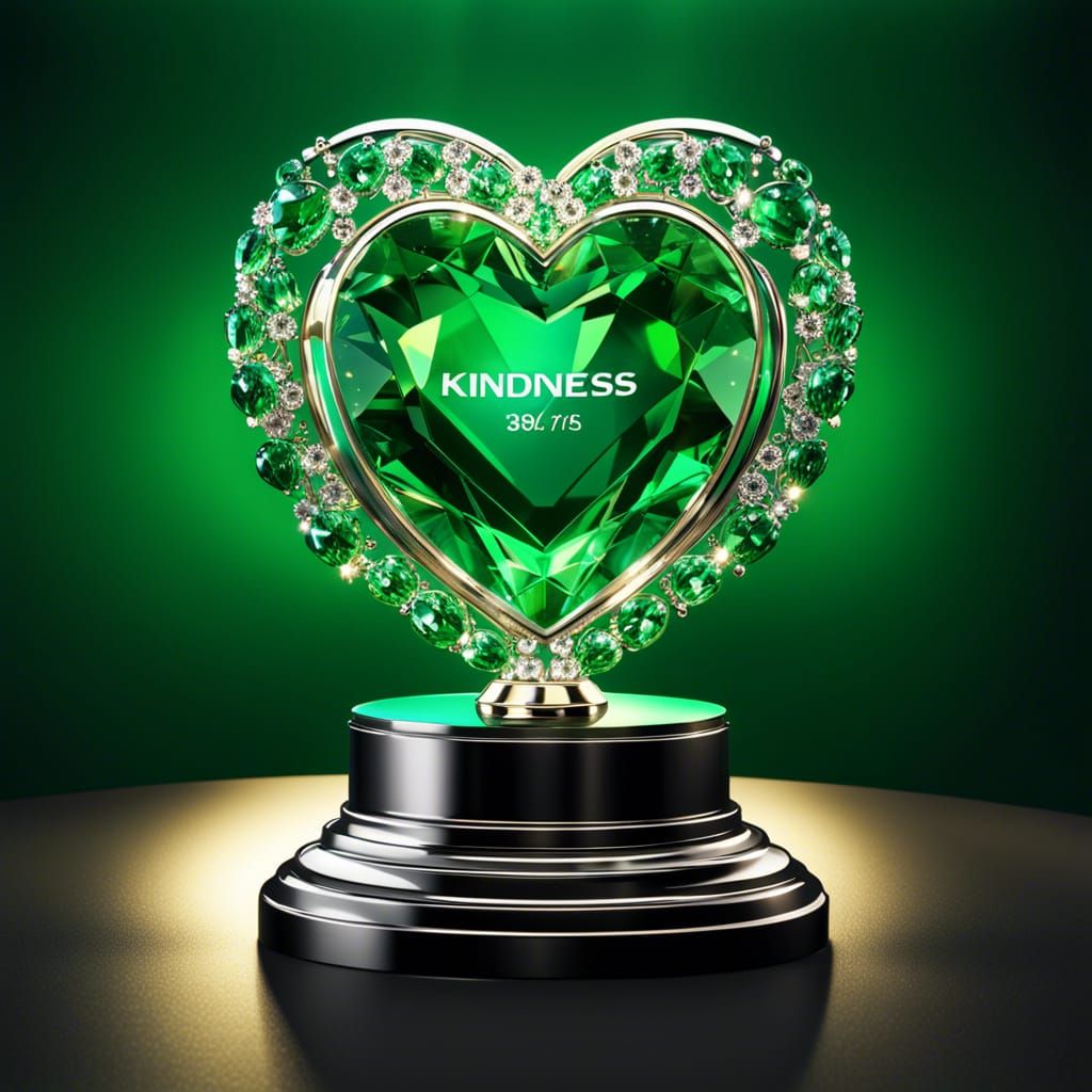 trophy with text "Kindness" - AI Generated Artwork - NightCafe Creator