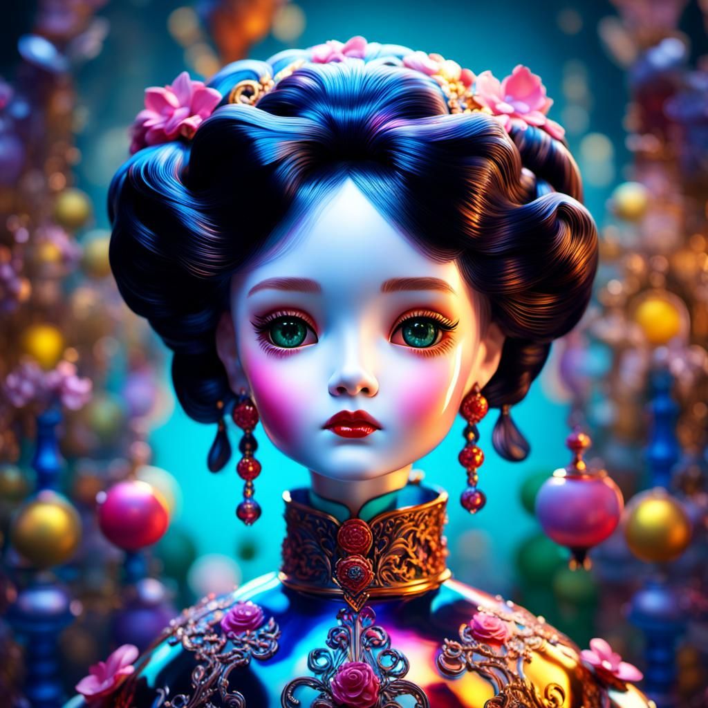 Jade-Eyed Porcelain Doll - AI Generated Artwork - NightCafe Creator
