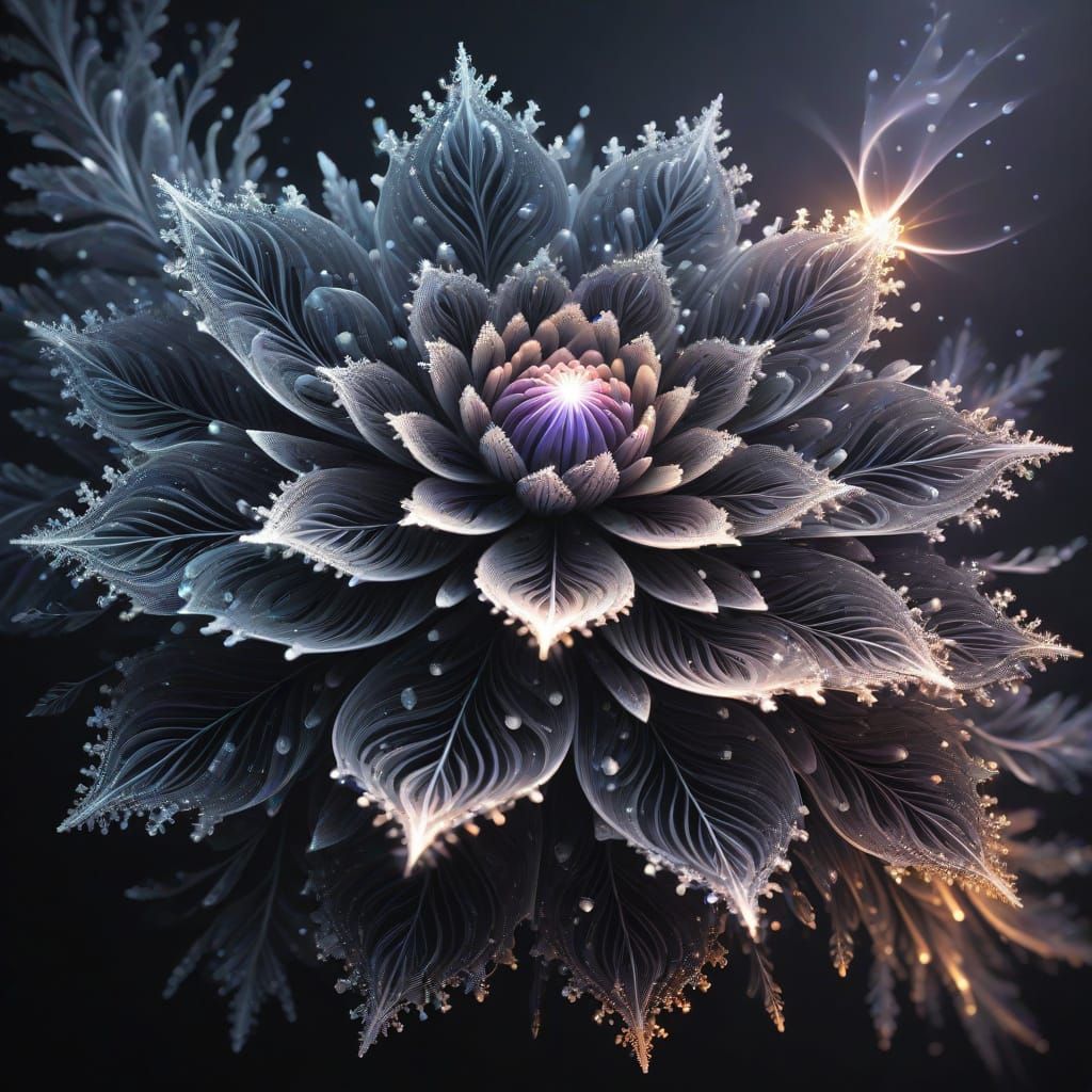 Fractals in Nature, A flower made from thousand small snowflake where ...