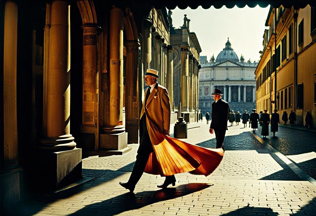 Autochrome In style of Saul Leiter, Gilded Age man walking, sidewalks ...