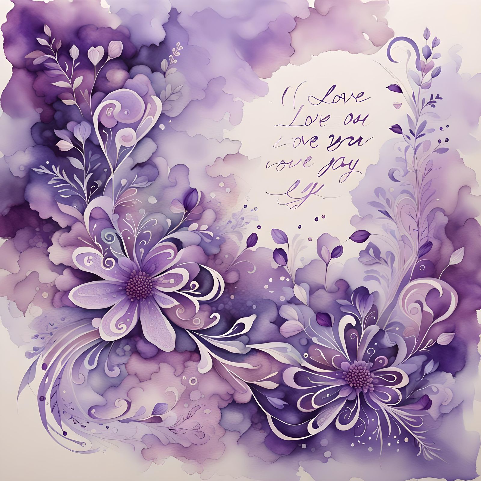 Variegated Lilac and Lavender Stationary Paper with Beautifully Written ...