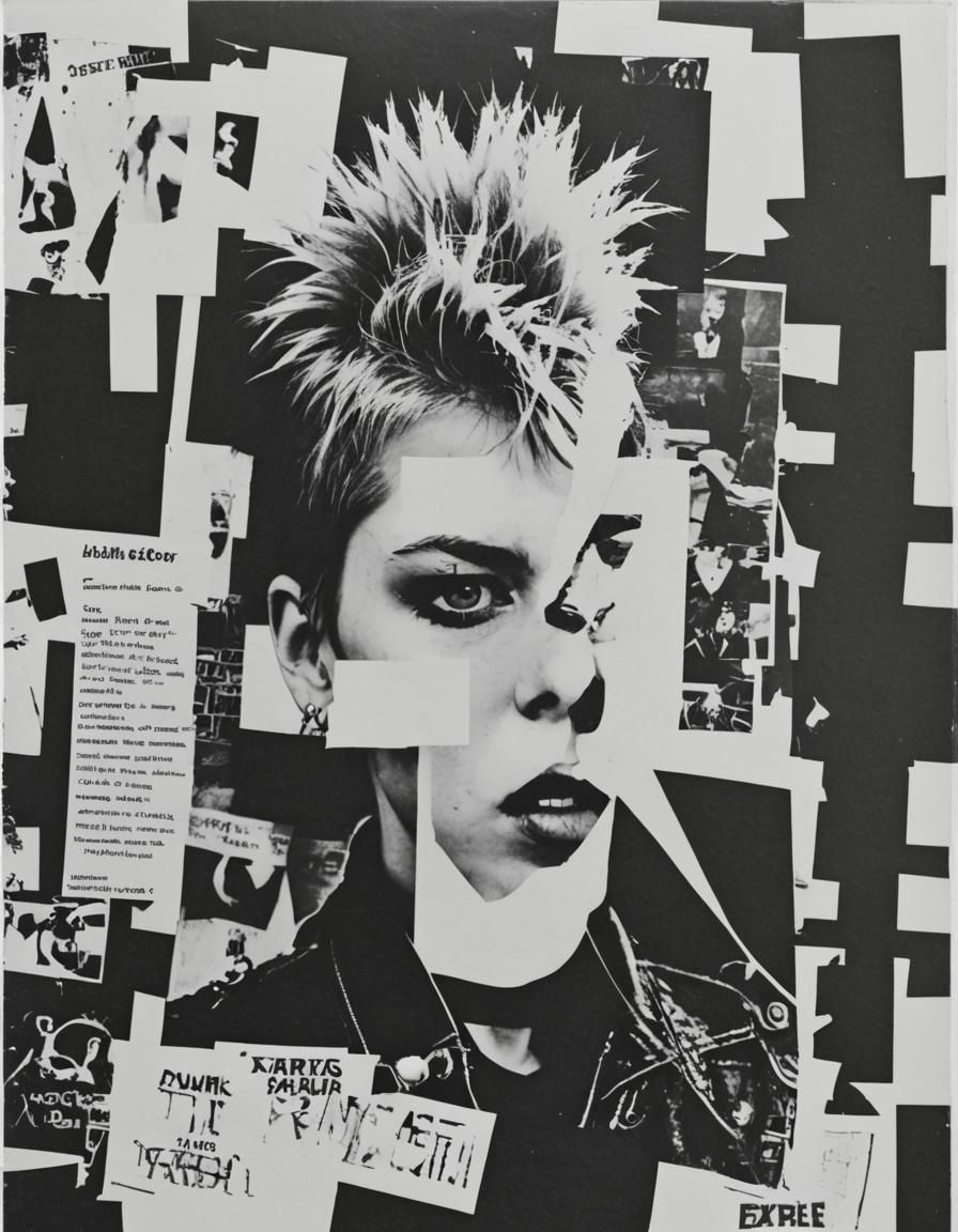 Fake cover punk zine, no text, xerox print, black and white. - AI ...
