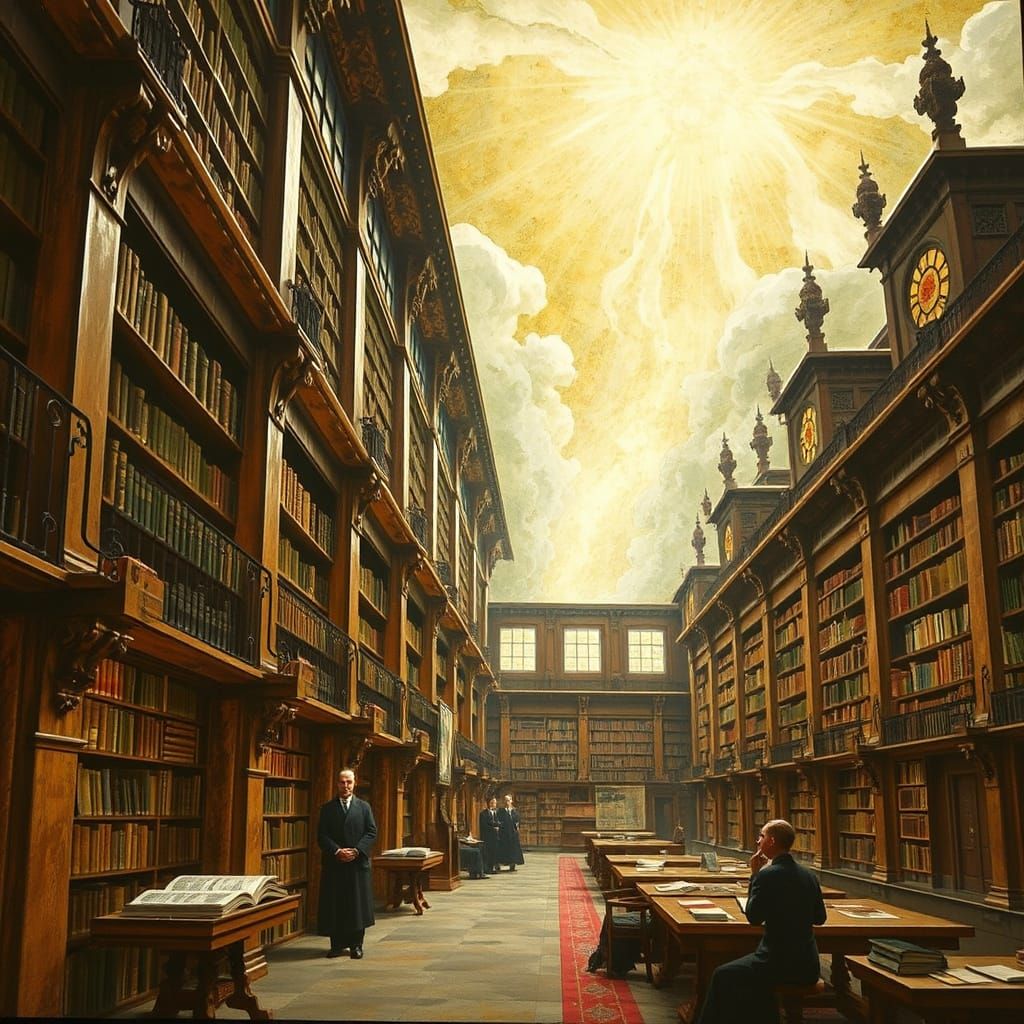 Masterpiece Mashup of Heaven's Great Libraries - AI Art