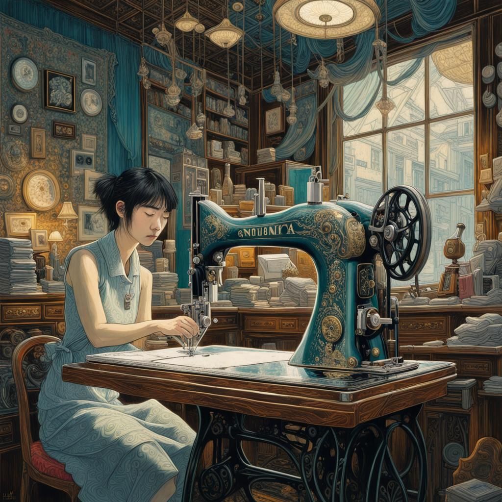 Sewing Machine - AI Generated Artwork - NightCafe Creator