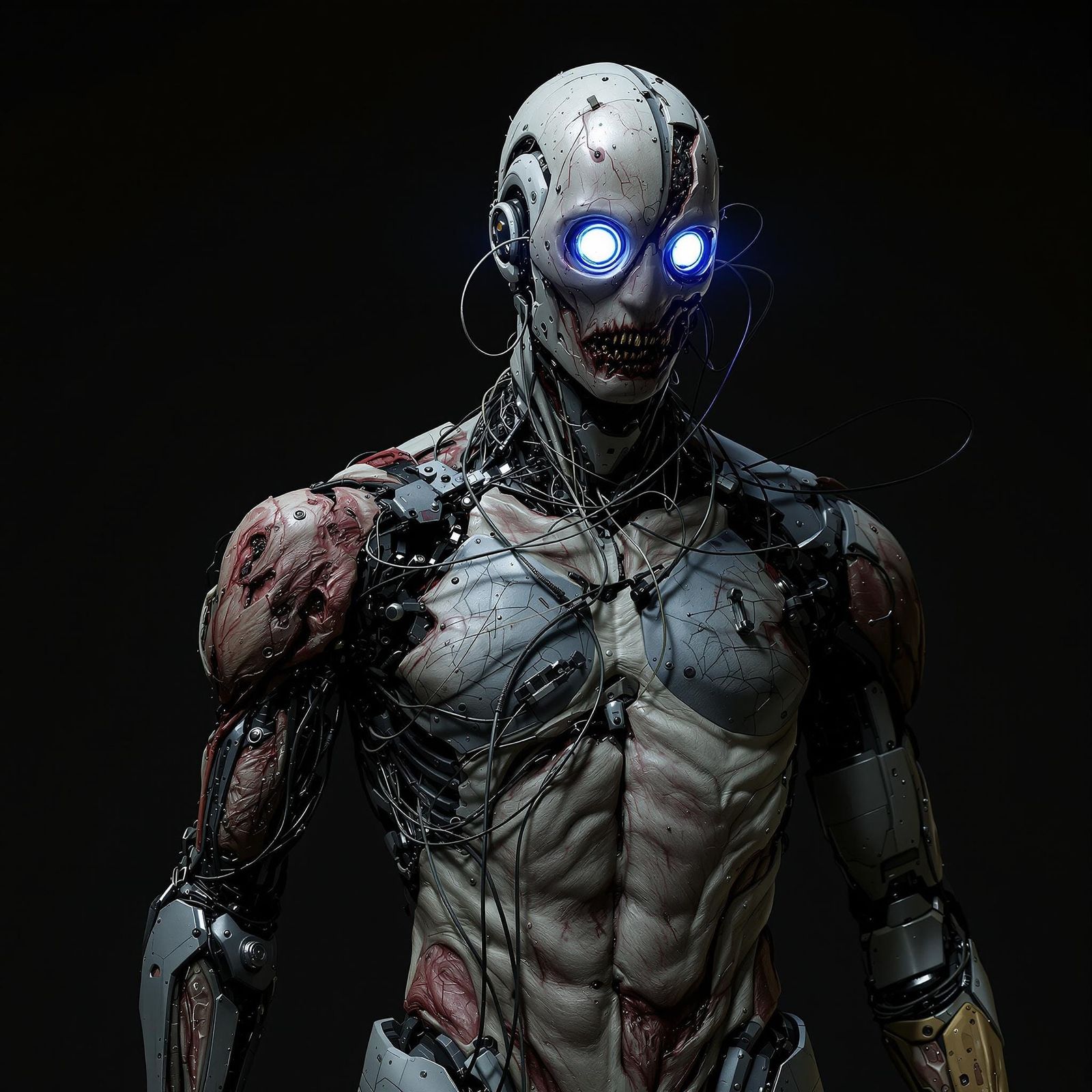 Cybernetic Horror: Grotesque Fusion of Flesh and M... - AI Art